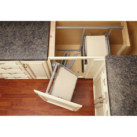 REV A SHELF Two Tier Blind Corner Organizer For Blind Left Maple Rev A Shelf 599 18 LMP