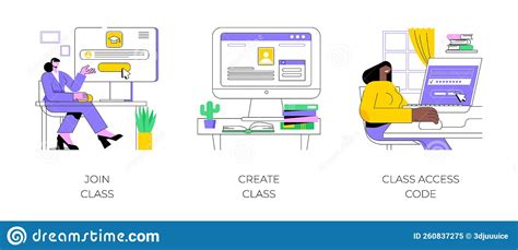 Create Class Isolated Cartoon Vector Illustrations
