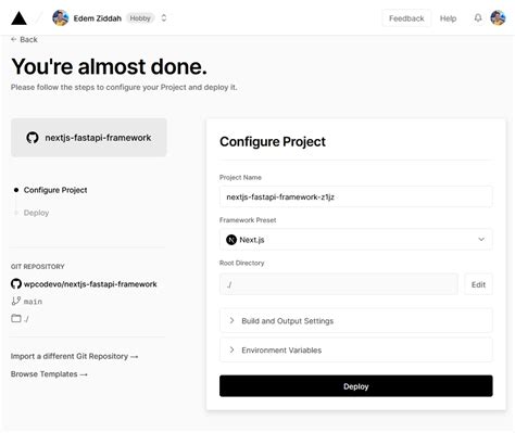 integrate fastapi framework with next js and deploy 2024