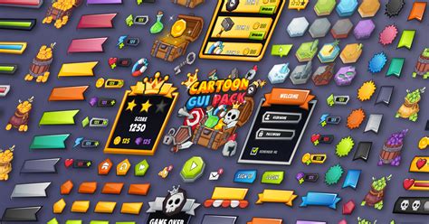 Ui Kit Pro Cartoon 2d Gui Unity Asset Store