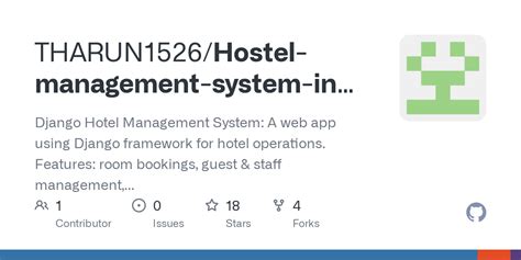Github Tharun1526hostel Management System In Python Front End Back End Django Hotel