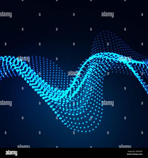 Beautiful Wave Shaped Array Of Glowing Dotsabstract Vector Design