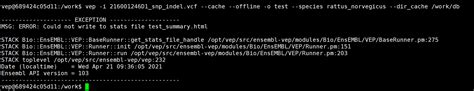 Could Not Write To The Html Stats File Issue 973 Ensembl Ensembl