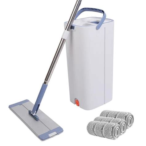 Itopfox 2 Gal White Plastic Flat Mop Bucket With Wringer Set Floor
