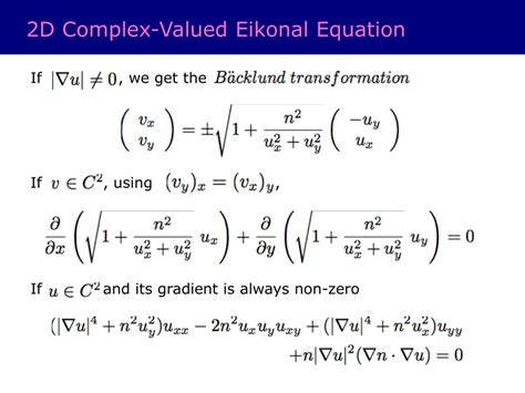 Ppt 2d Complex Valued Eikonal Equation Powerpoint Presentation Free Download Id4495863