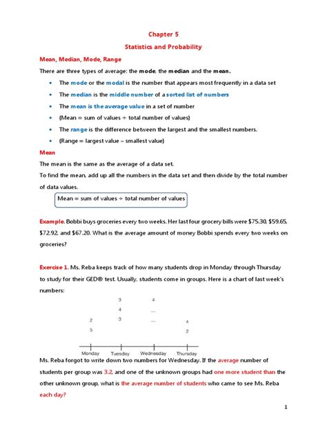 Chapter 5 Statistics Probability And Counting Methods Q Pdf Mean