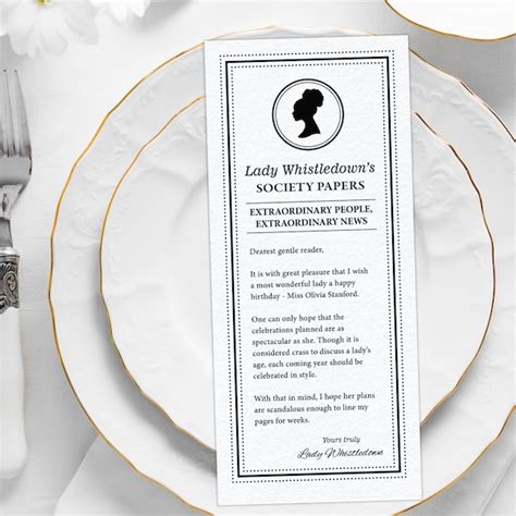 Bridgerton Lady Whistledown Letter Etsy