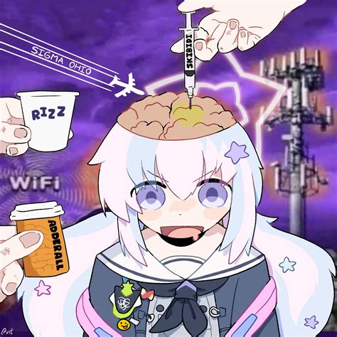 Reisa Blue Archive Blue Archive Highres 1girl Brain Cellphone Tower Radiation Effects