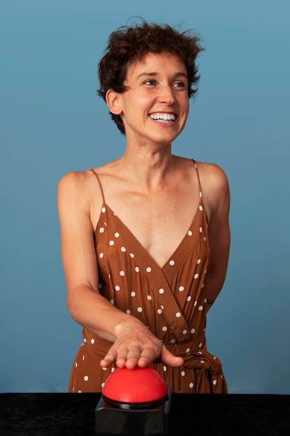 Free Photo Young Adult Pressing Buzzer Button