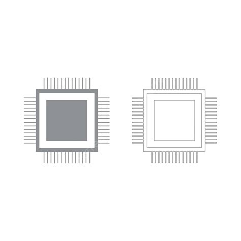 Processor The Grey Set Icon Style Tech Microprocessor Vector Style