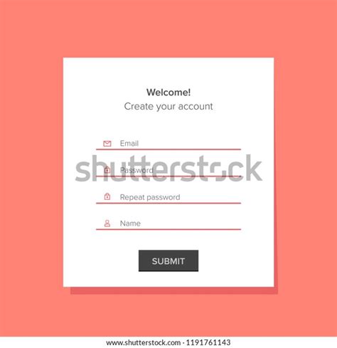 Ui Create Account Form Page Vector Stock Vector Royalty Free Shutterstock