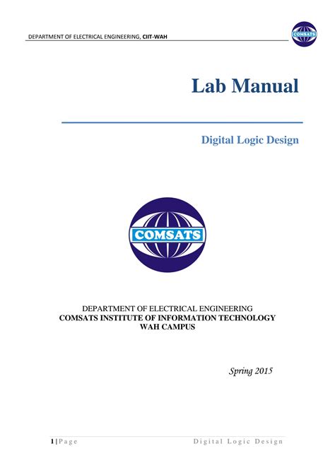 SOLUTION Digital Logic Design DLD Lab Manual Studypool