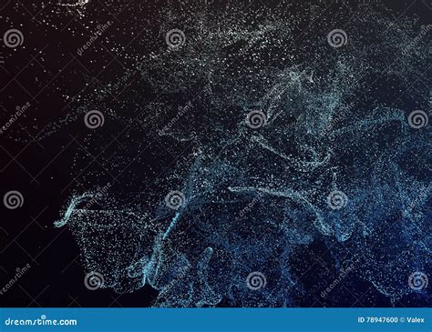 Abstract 3d Rendering Of Flying Particles Stock Illustration