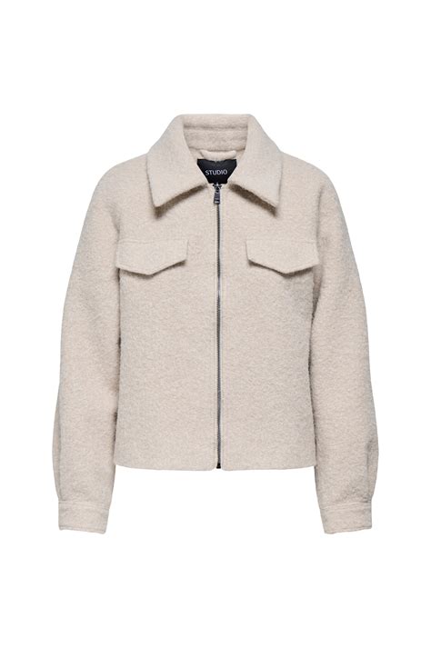 Only Carmakoma Jacka Carmalo Short Boucle Vit Jackor