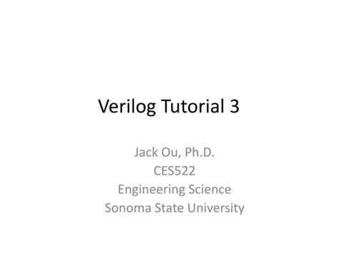 PPT Verilog Tutorial PowerPoint Presentation Free Download ID