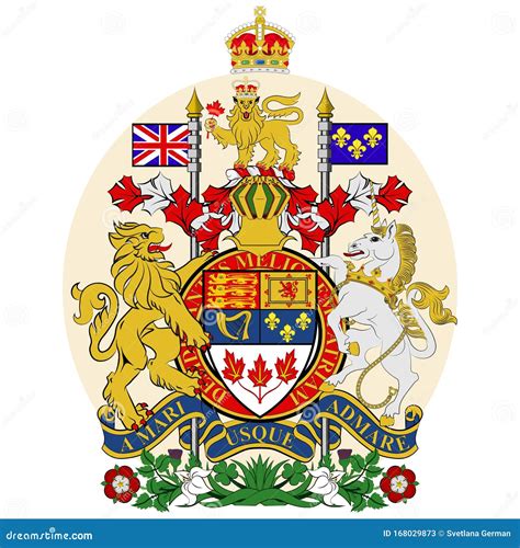 Coat Of Arms Of Canada Stock Vector Illustration Of North 168029873