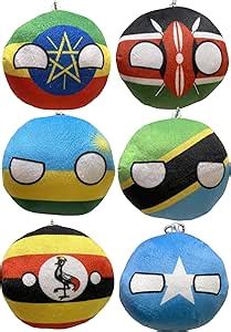 Raclove 6pc Countryballs Plushies Soft And Educational