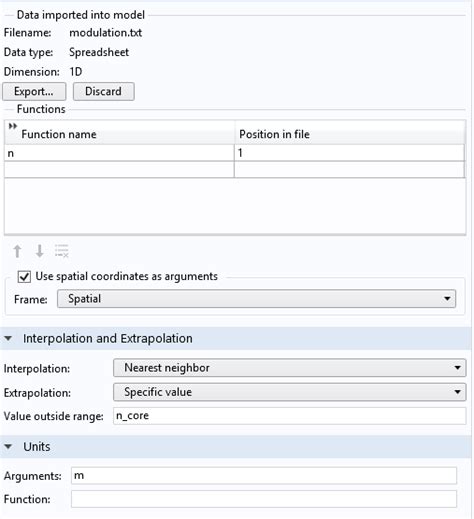 Comsol Using Interpolated Function To Model Space Dependent Material
