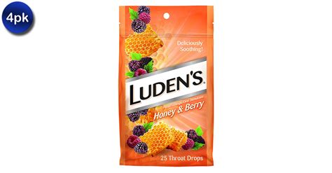 4 Pack Honey And Berry Ludens Cough Drops
