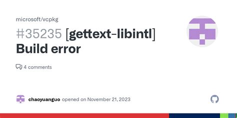 Gettext Libintl Build Error · Issue 35235 · Microsoftvcpkg · Github