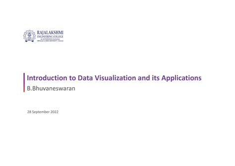 Introduction To Data Visualization And Its Applicationspdf