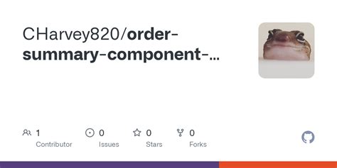 github charvey820 order summary component main