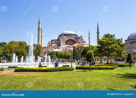 Exterior View Of The Hagia Sophia Aya Sofya Mosque From Sultanahmet Park In Istanbul Editorial