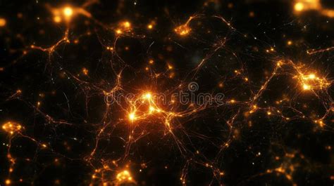 Visual Representation Of Interconnected Neurons In A Dark Background