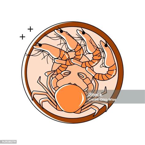 평면 디자인 개요 스타일을 사용하여 해산물을 요리하는 요리사의 그림 건강한 생활방식에 대한 스톡 벡터 아트 및 기타 이미지 건강한 생활방식 건강한 식생활 굽기
