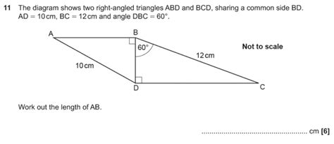 Gcse 9 1 Maths Pythagoras Theorem Past Paper Questions Page 2