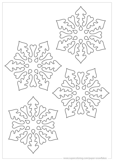 4 шаблона снежинок Поделки из бумаги для детей