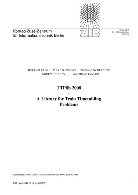 Pdf A Library For Train Timetabling Problems