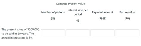 Compute Present Valuethe Present Value Of 500000to
