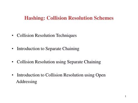 Ppt Hashing Collision Resolution Schemes Powerpoint Presentation