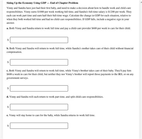 Solved Sizing Up The Economy Using GDP End Of Chapter Chegg Com