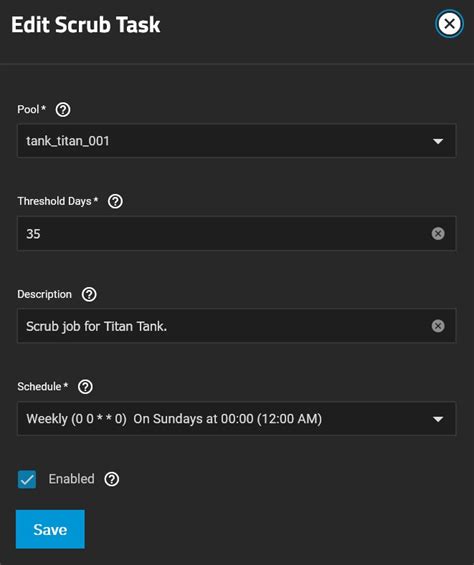 Scrub Task Not Starting The Scrub Truenas General Truenas Community
