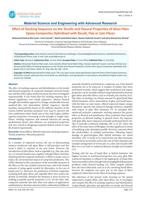 Pdf Effect Of Stacking Sequence On The Tensile And Flexural