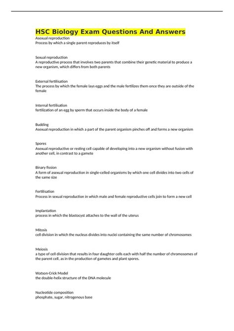 hsc biology exam questions and answers hsc stuvia us