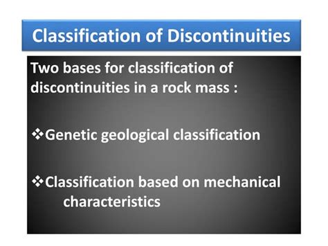 Classification Of Discontinuitiesppt Classification Of Discontinuitiesppt