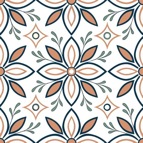 Clean Art Deco Botanical Seamless Pattern With Symmetrical Design For Stylish Interiors Concept