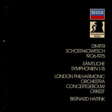 Shostakovich Concertgebouw Orchestra Bernard Haitink Grkcz