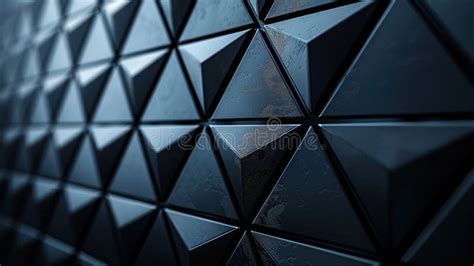 A Wall Texture That Features A 3d Triangle Tile Pattern Stock