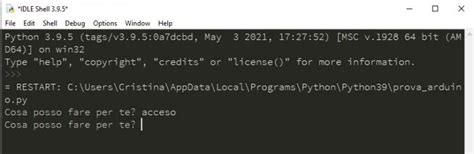 Comunicazione Arduino Python Filo Connesso