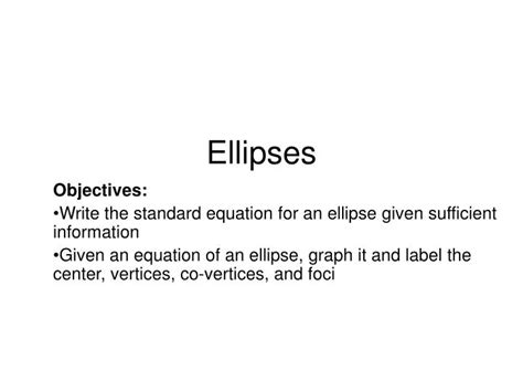 Ppt Ellipses Powerpoint Presentation Free Download Id 2984319