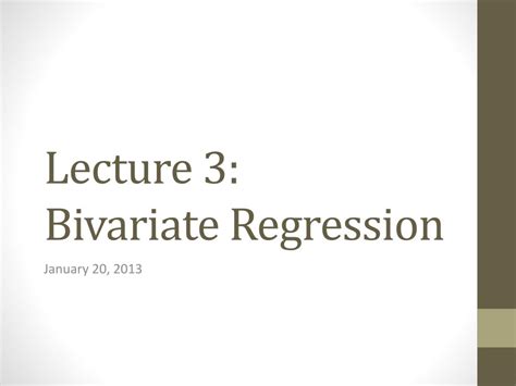 Ppt Lecture 3 Bivariate Regression Powerpoint Presentation Free