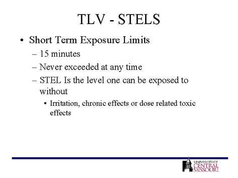 Threshold Limit Values TLVs TLV Definition Concentrations Which