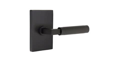 Emtek 5212us19 Lsus19 Knus19 Lh Knurled L Square Left Handed Privacy Door Lever Set With Modern