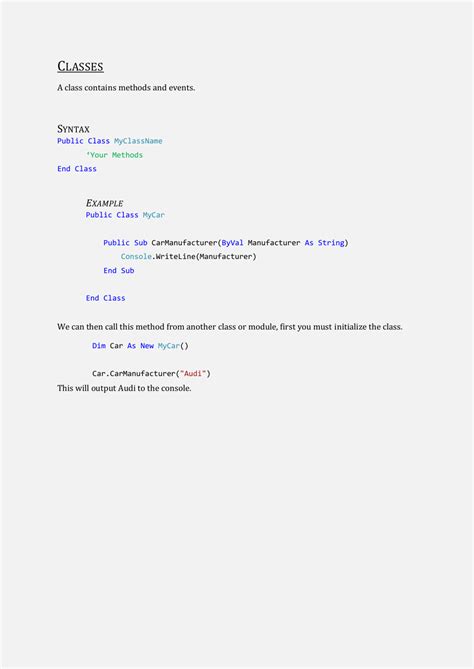 Visual Basic Cheat Sheet Download Printable Pdf Templateroller