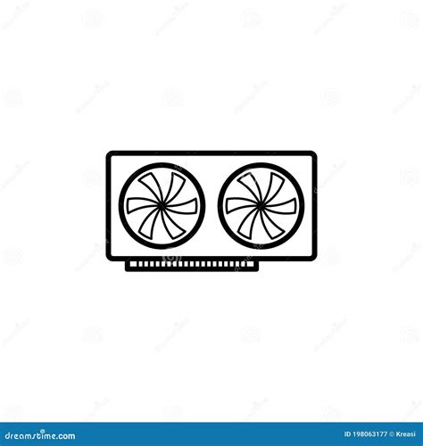GPU Graphic Card Icon Flat Vector Design Stock Vector Illustration Of Digital Hardware