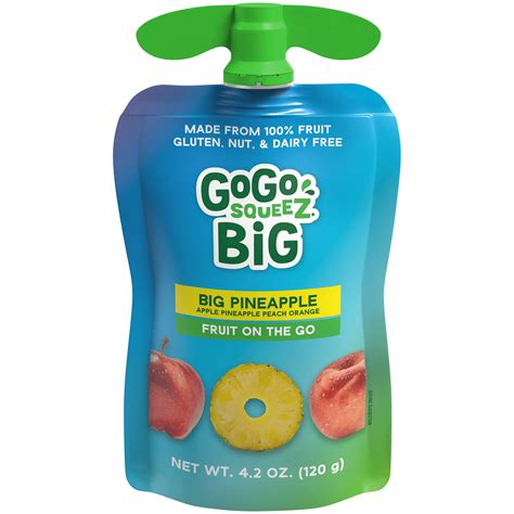 Big Mango And Pineapple Flavor Fruit Puree Large Gogo Squeez® Pouches